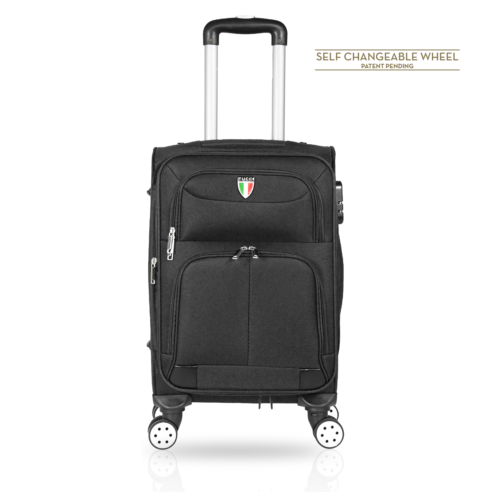 TUCCI Italy STRATI 20" Expandable Carry On Luggage Suitcase